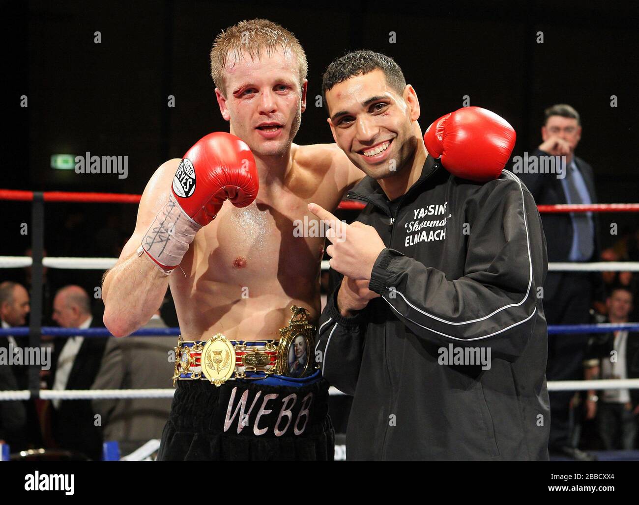 Sam Webb (black shorts) defeats Anthony Small in a boxing contest for ...