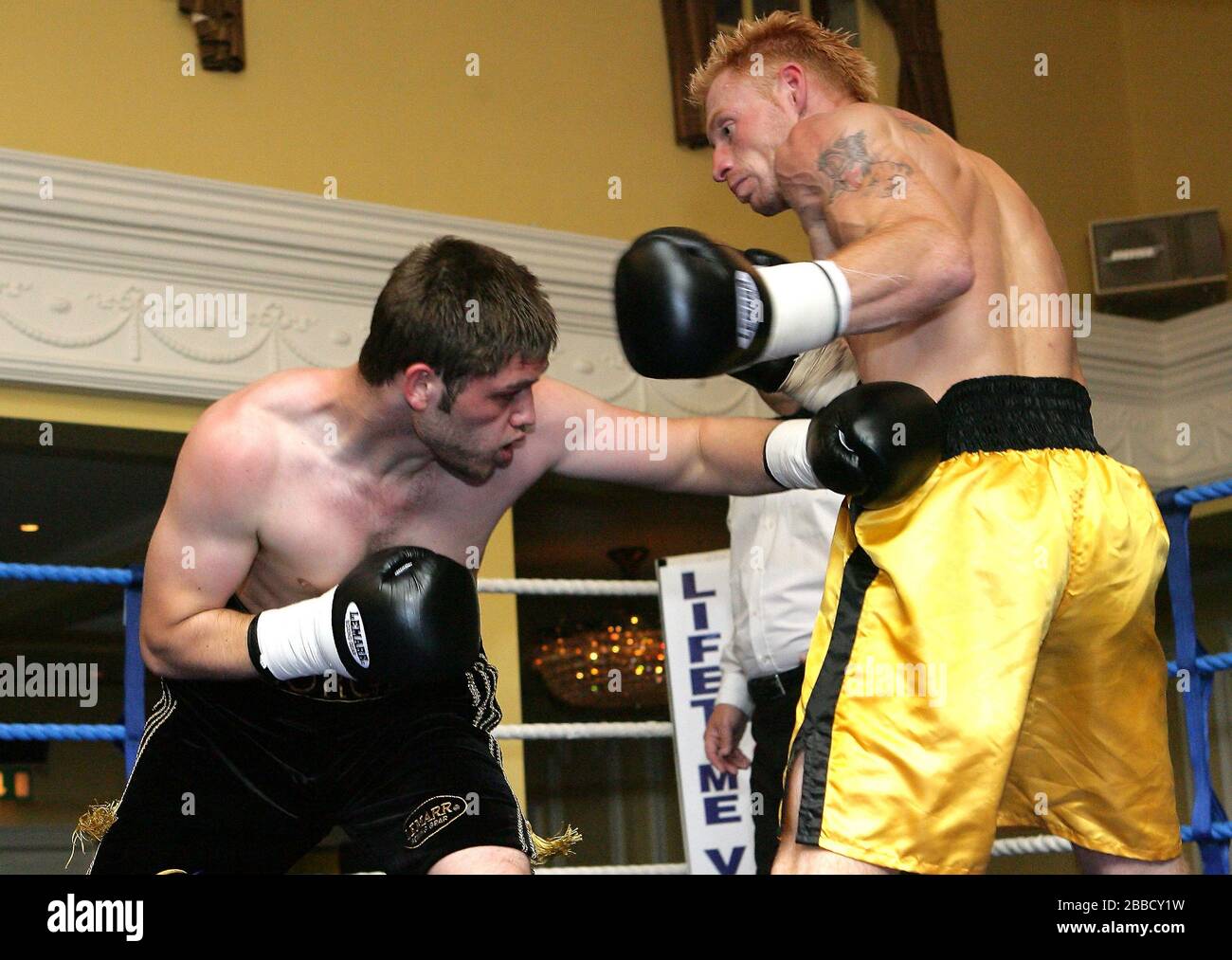 George Hillyard (black shorts, Hackney) fights Dave Wakefield (Tooting ...