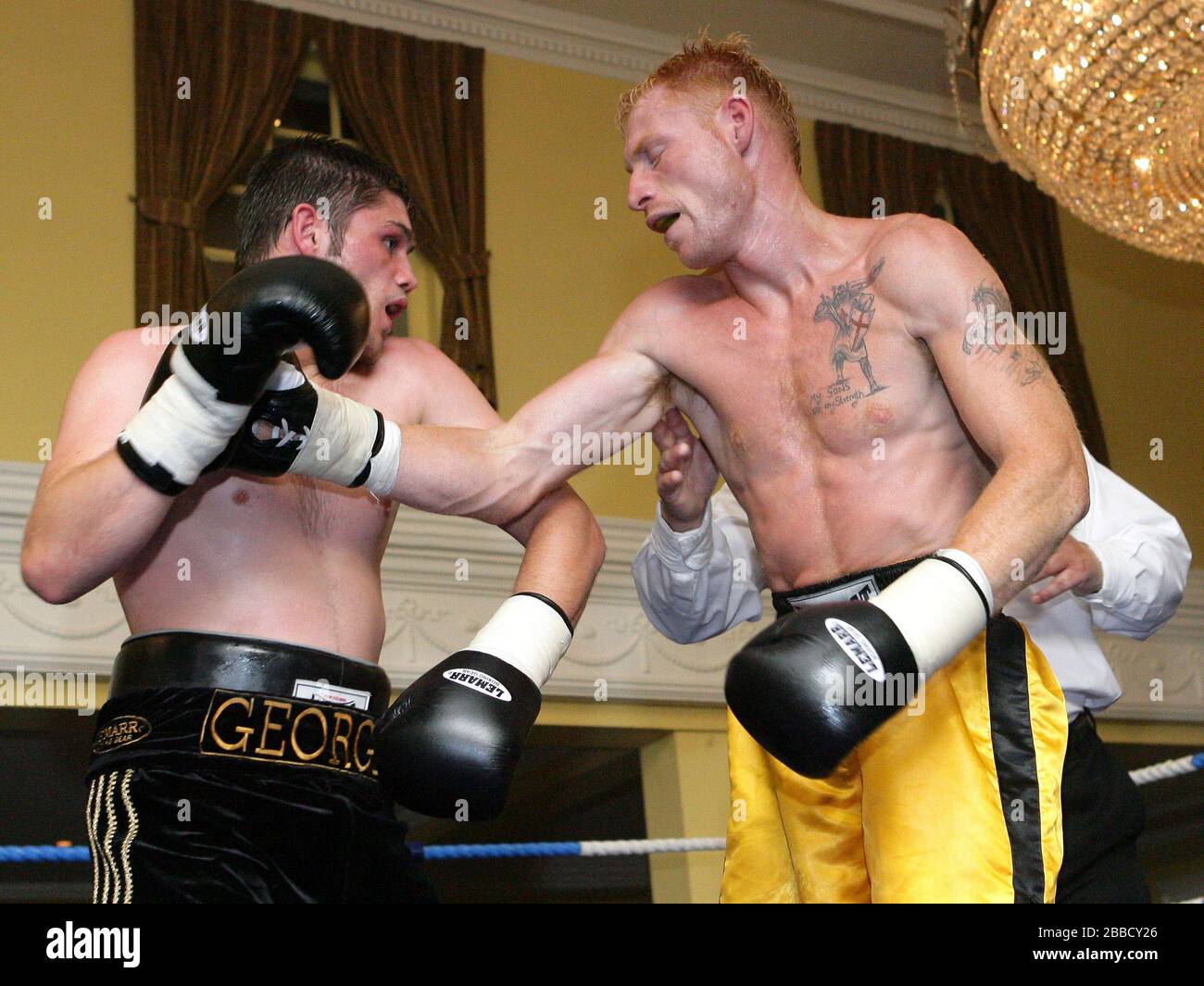 George Hillyard (black shorts, Hackney) fights Dave Wakefield (Tooting ...