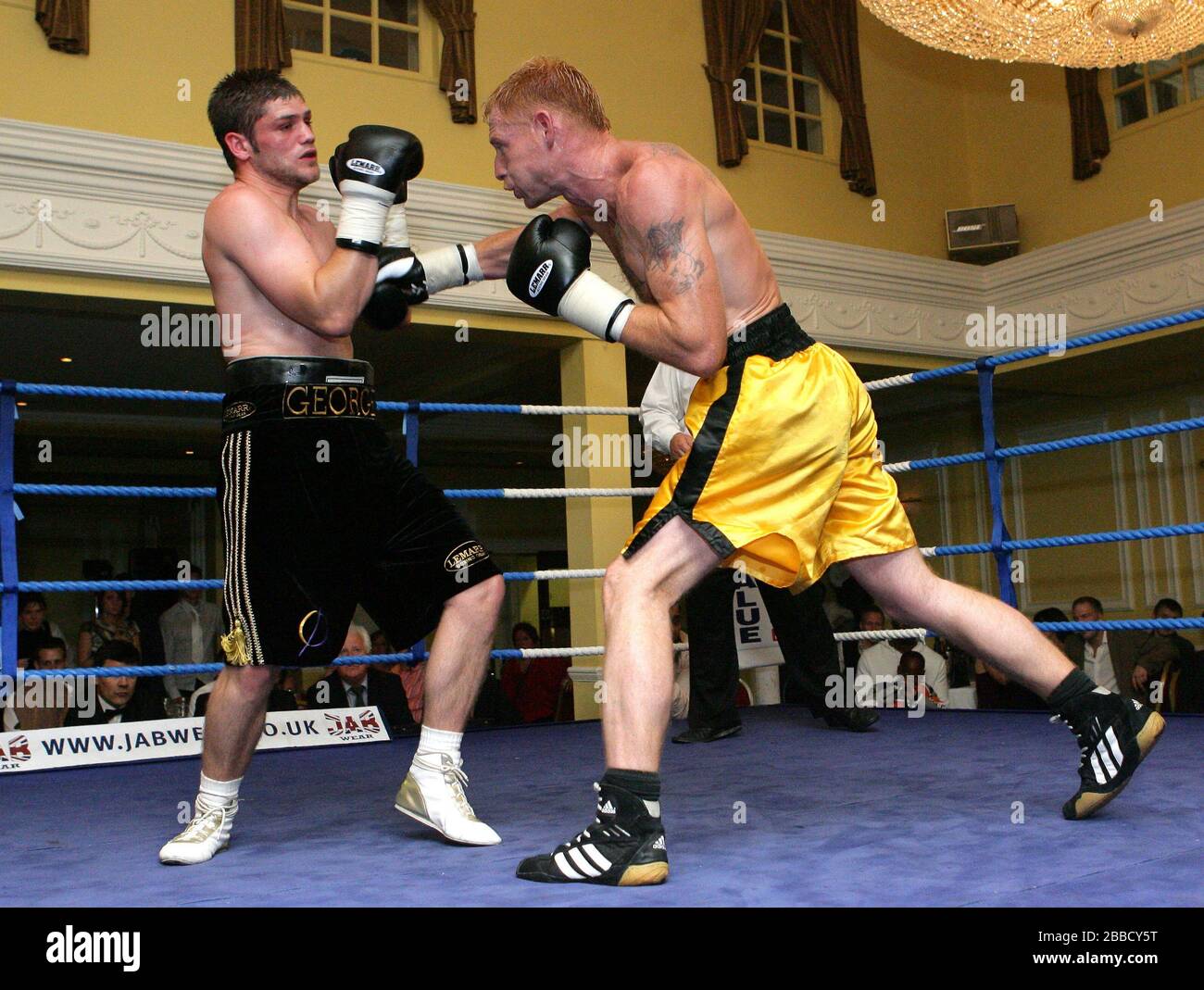 George Hillyard (black shorts, Hackney) fights Dave Wakefield (Tooting ...