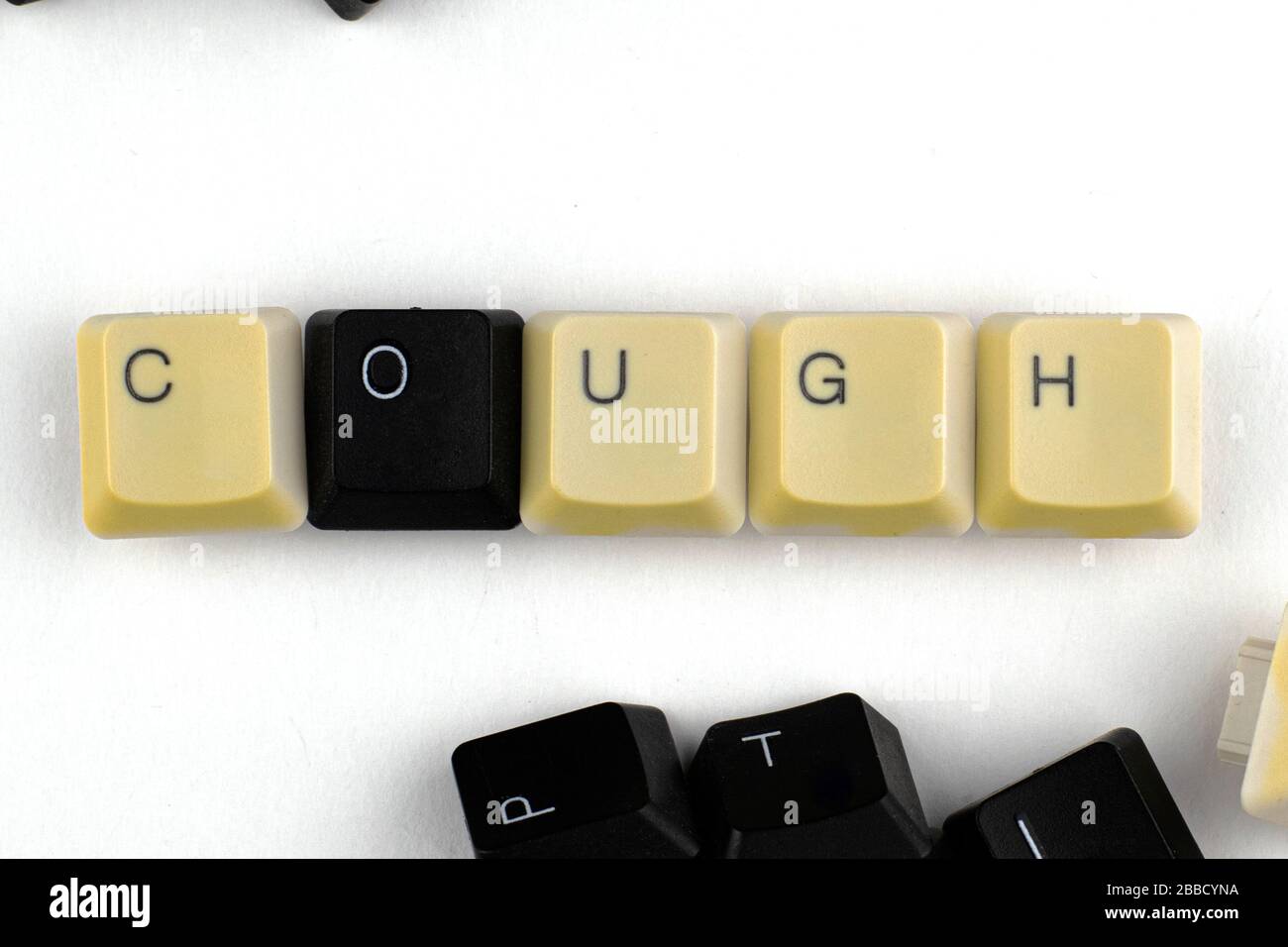 concept virus remote work computer word cough laid out from keyboard ...