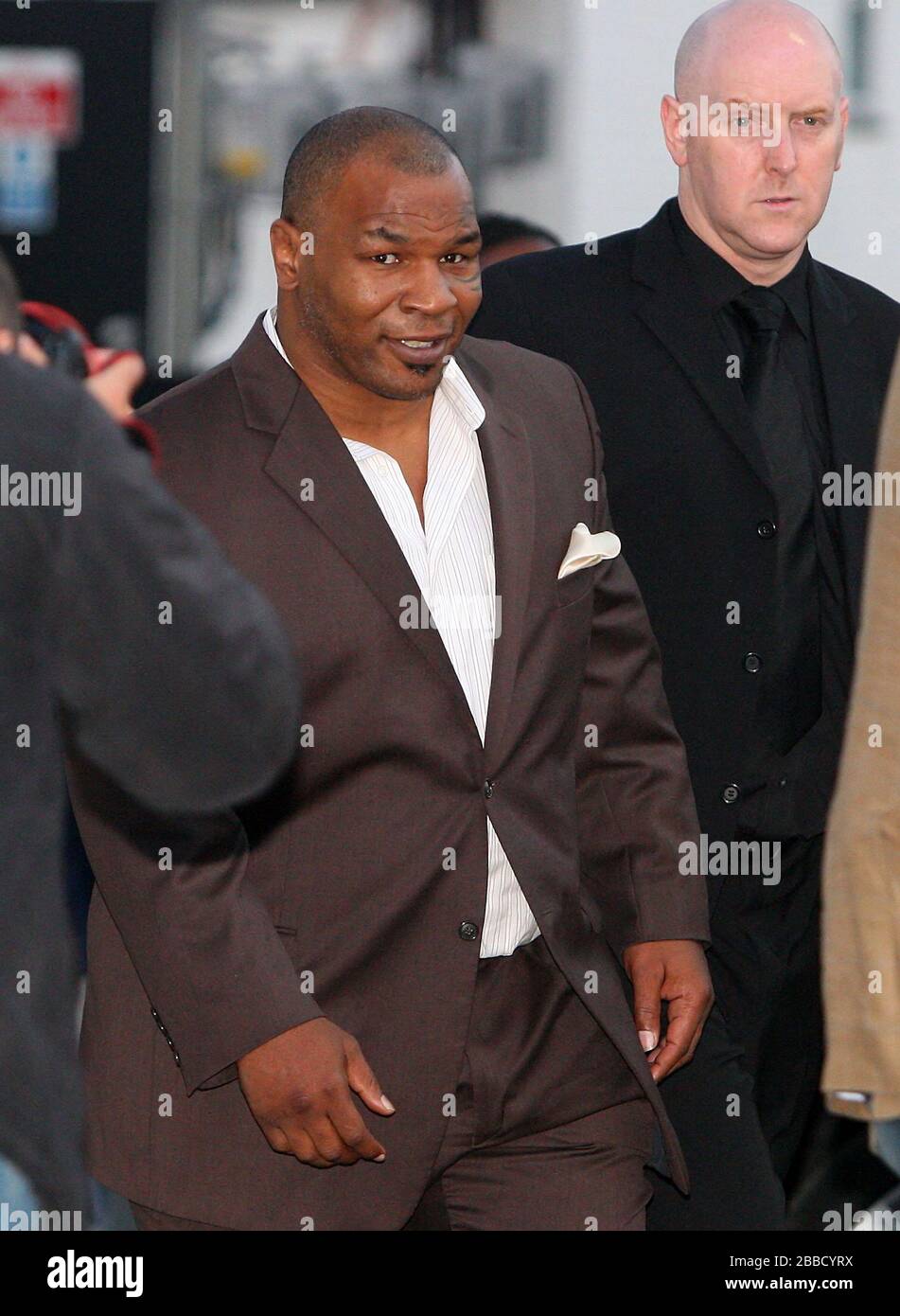 Boxer Mike Tyson arrives to give a Q&A session during an 'Evening with ...