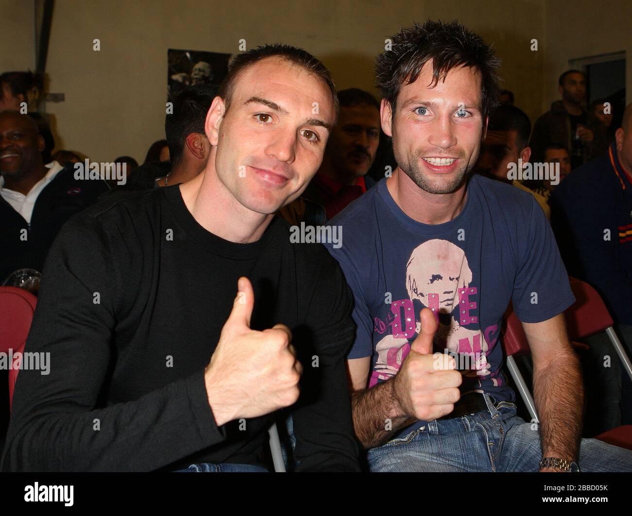 Colin Lynes (left) and Michael Lomax attend the event, Open Boxing ...