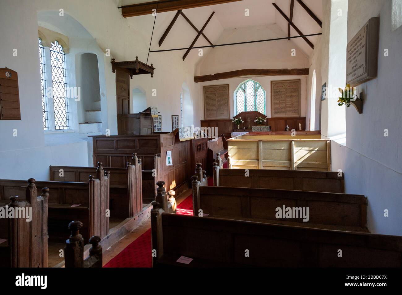 Historic interior of church at Withersdale, Suffolk, England, UK Stock ...