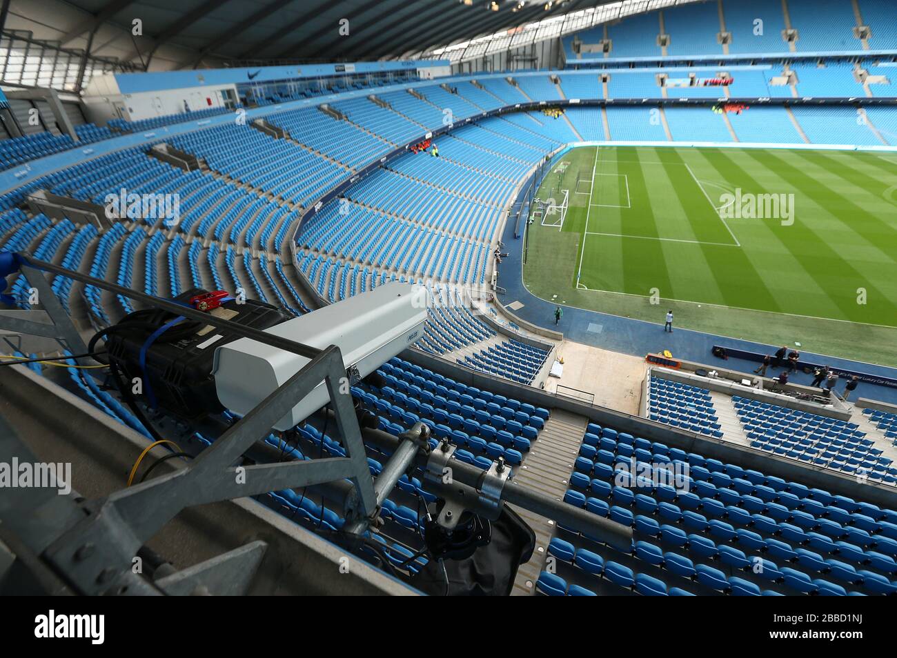 Goal Decision System set-up at the Etihad Stadium Stock Photo - Alamy