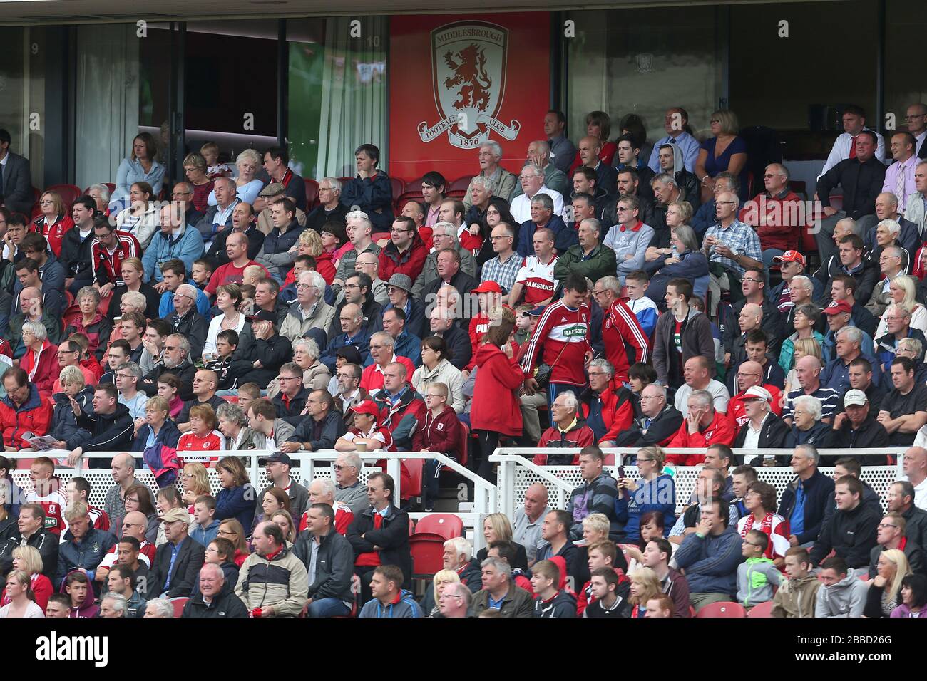 Middlesbrough fans in the stands Stock Photo - Alamy