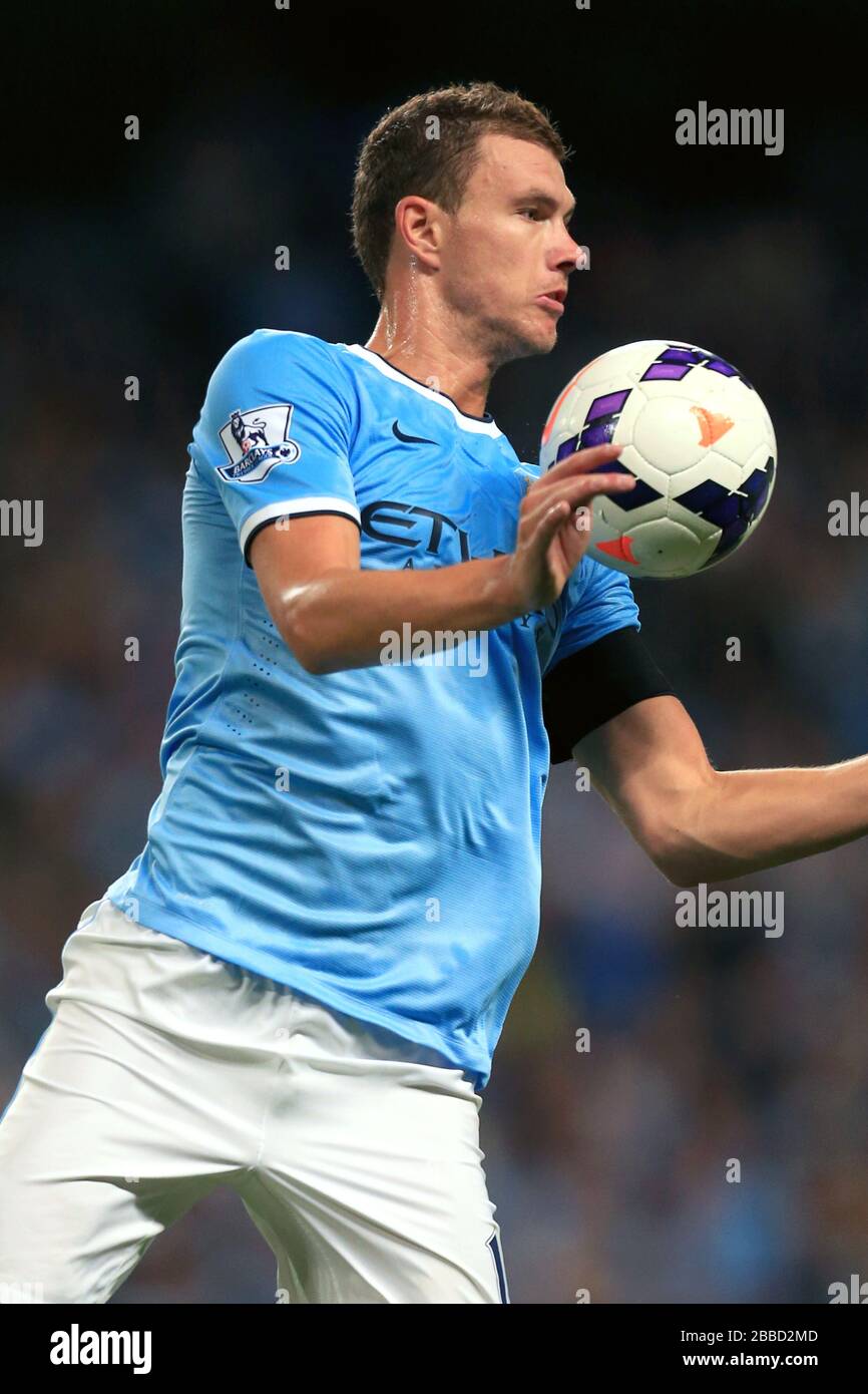 Manchester City's Edin Dzeko in action Stock Photo - Alamy
