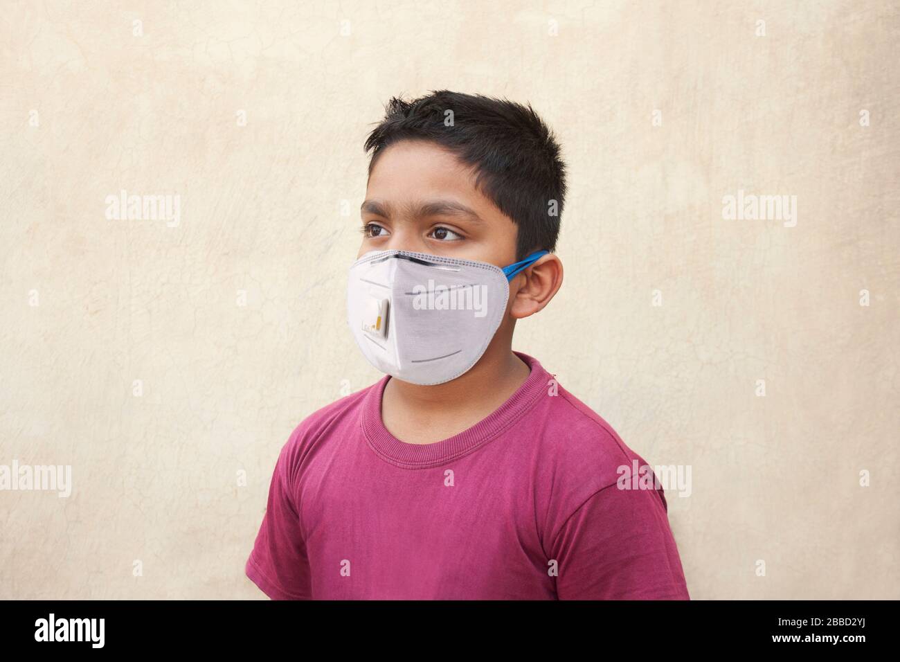Portrait Of boy With Face Mask Stock Photo - Alamy