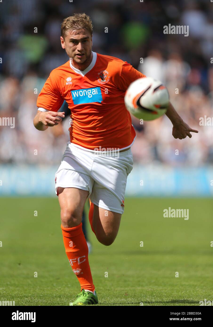 Blackpool's Steven Davies in action against Newcastle United Stock Photo - Alamy