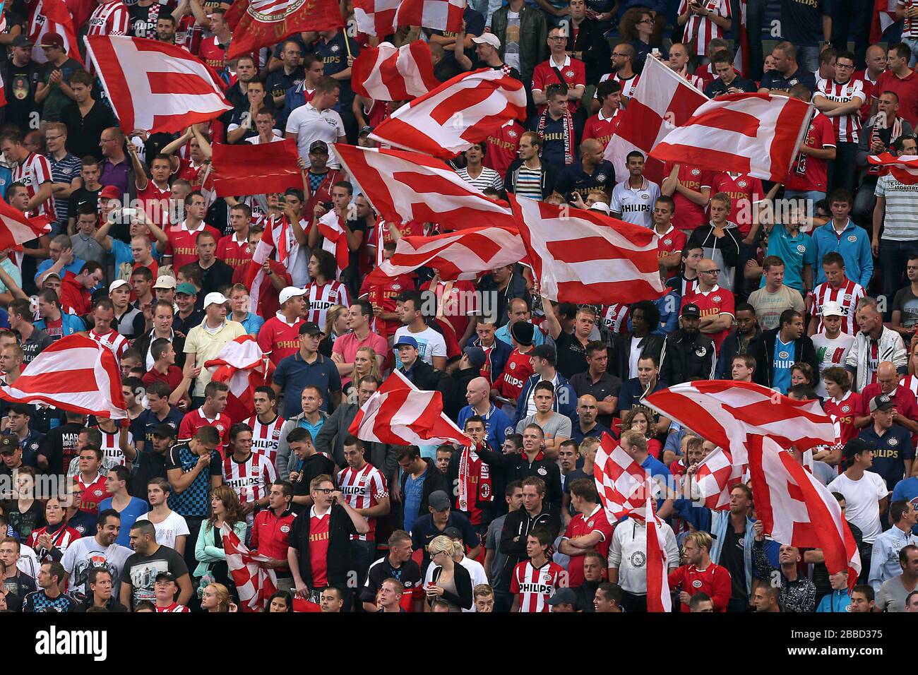 PSV Eindhoven and AC Milan fans in the stands Stock Photo - Alamy