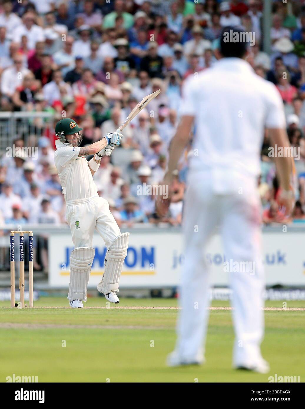 Australia captain Michael Clarke hits a 4 Stock Photo - Alamy