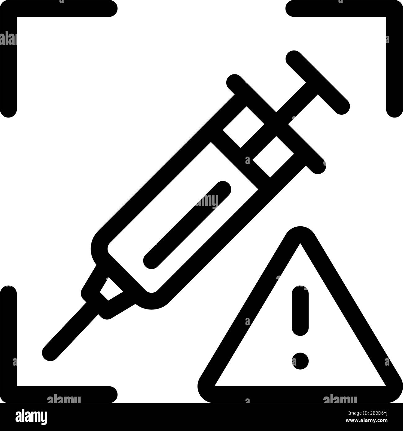 detection of injection problems icon vector outline illustration Stock ...