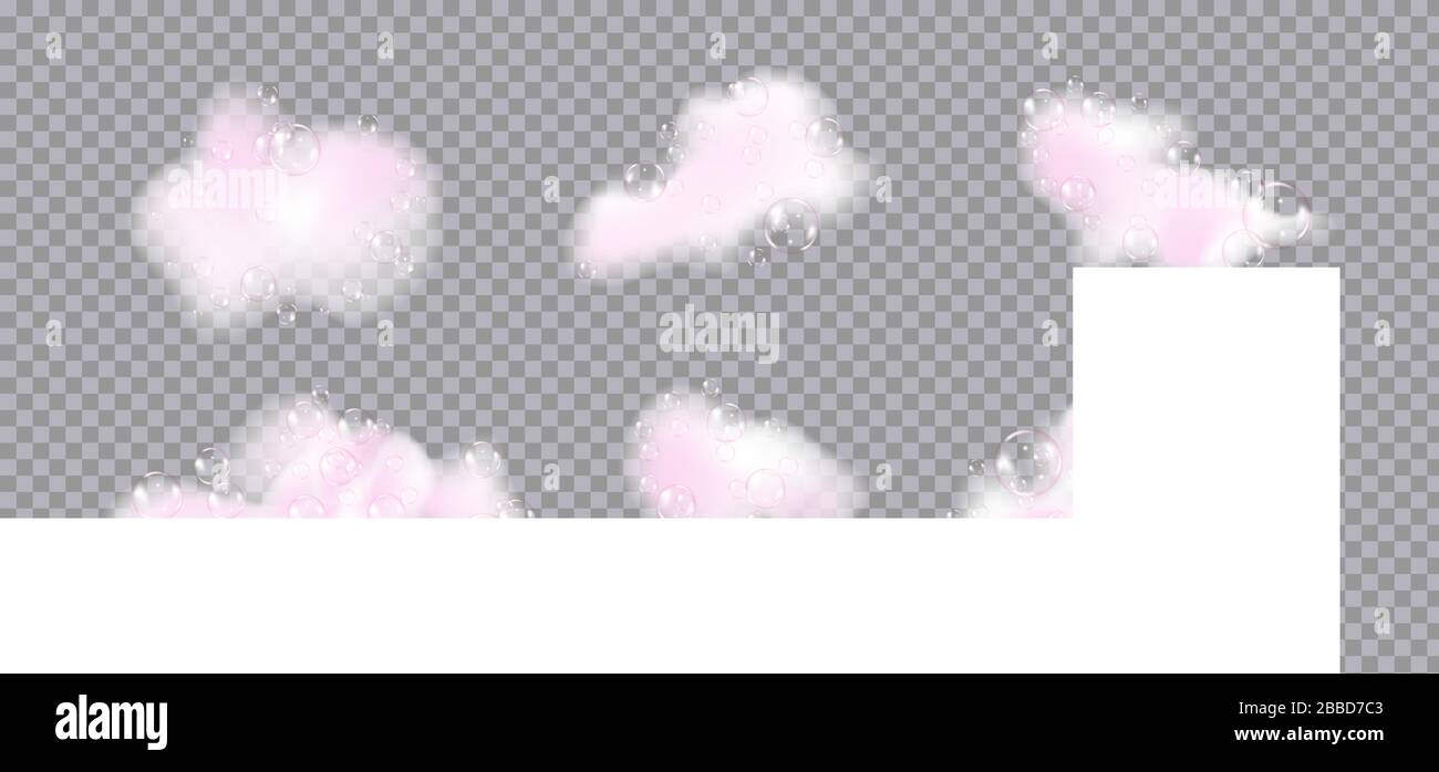 Bath foam isolated on transparent background. Shampoo bubbles texture ...