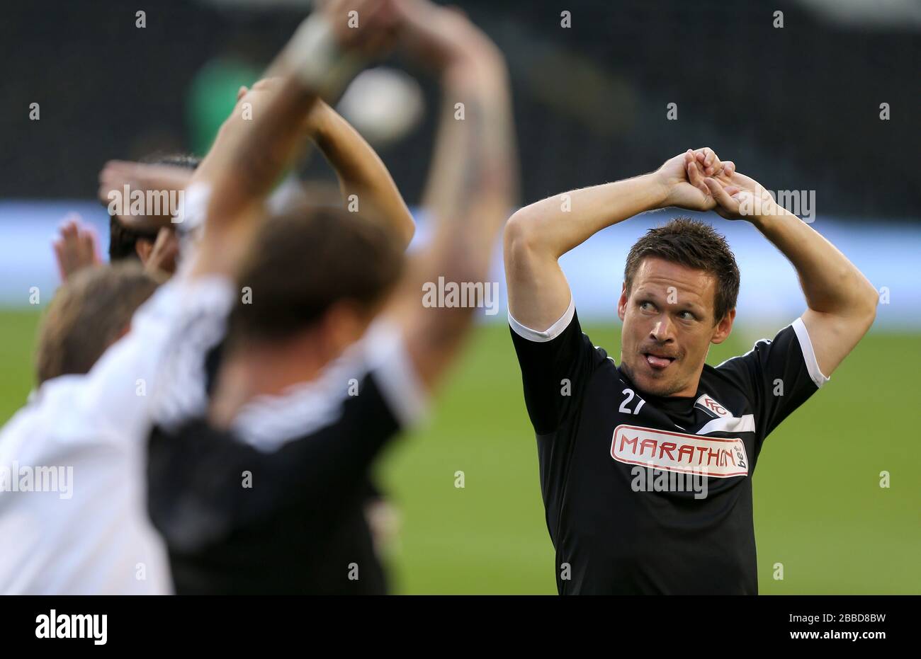 Fulham's Sascha Riether during training Stock Photo - Alamy