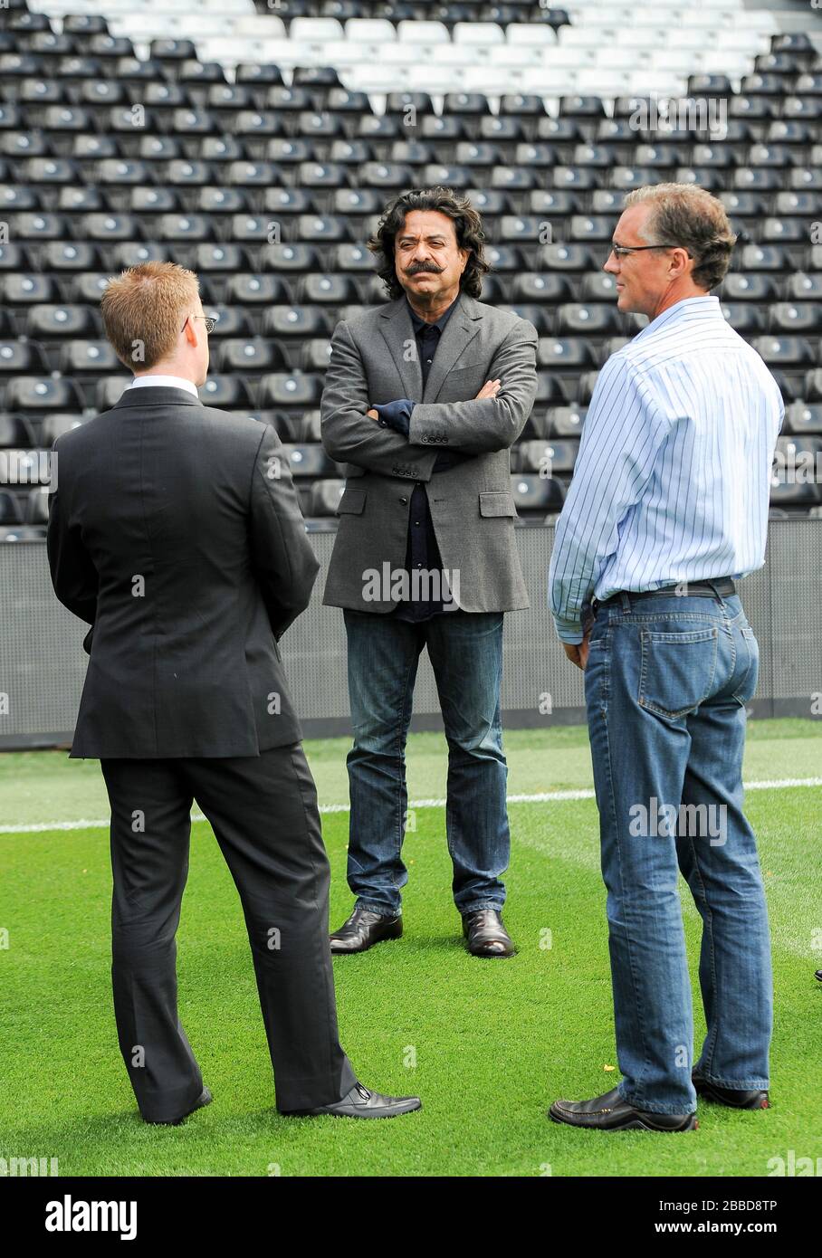 New Fulham owner and Chairman Shahid Khan is shown around the ground ...