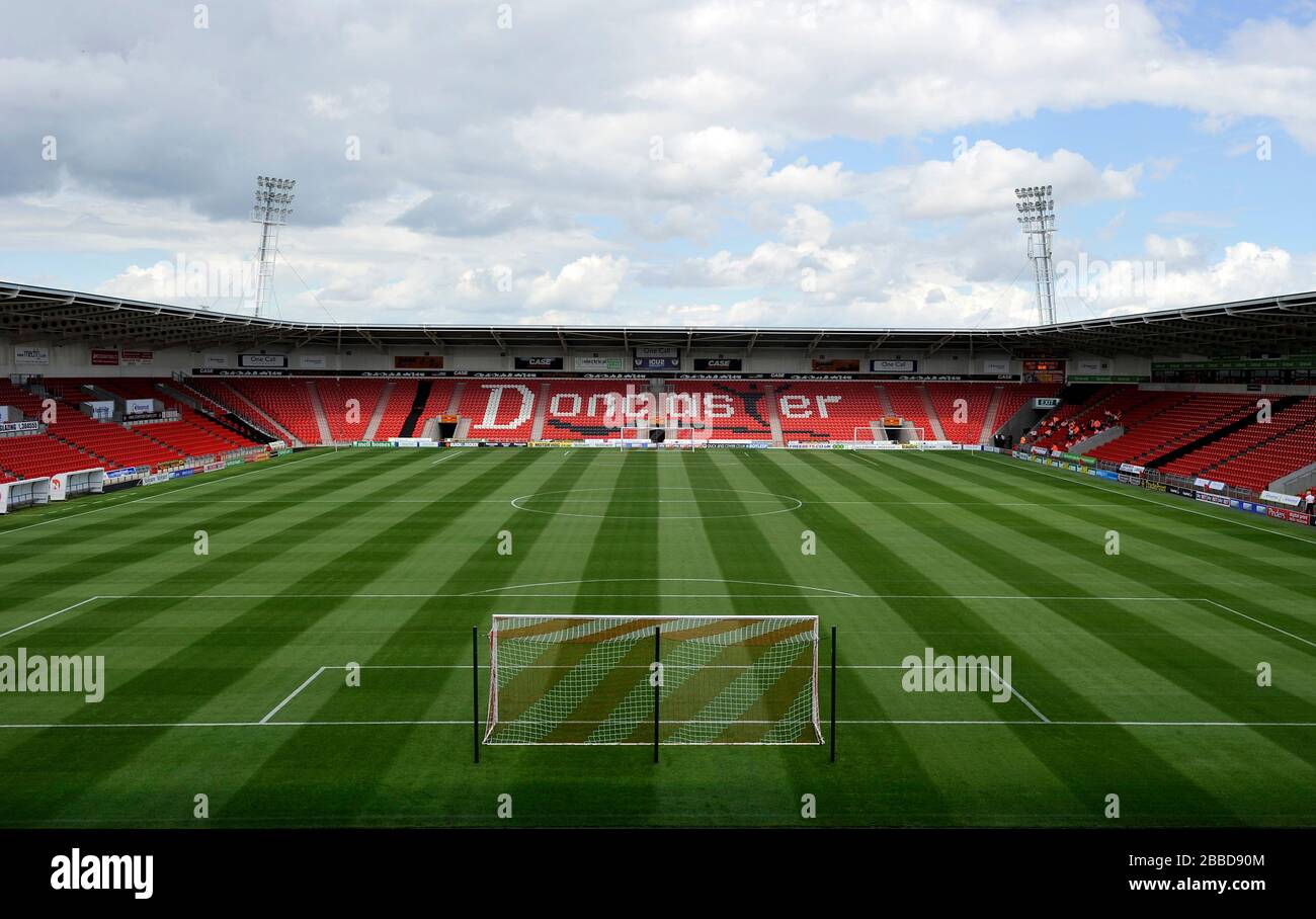 A view of the Keepmoat Stadium, home to Doncaster Rovers Stock Photo ...