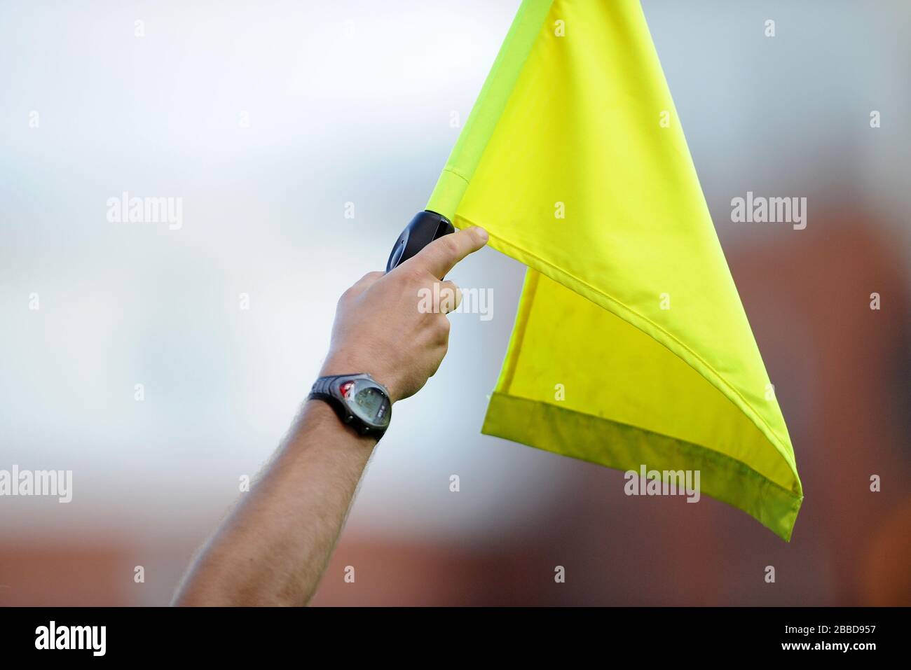 A view of the linesman's flag Stock Photo - Alamy