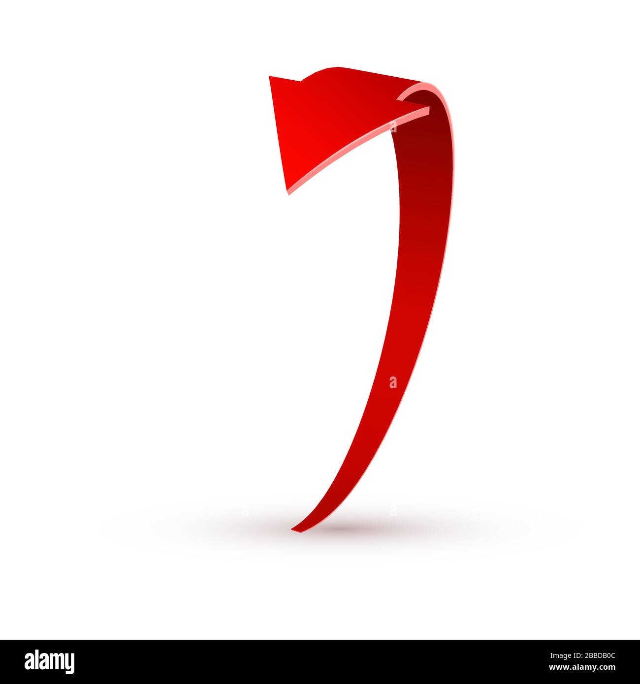 Realistic red swirling arrow. Vector illustration on a white background ...