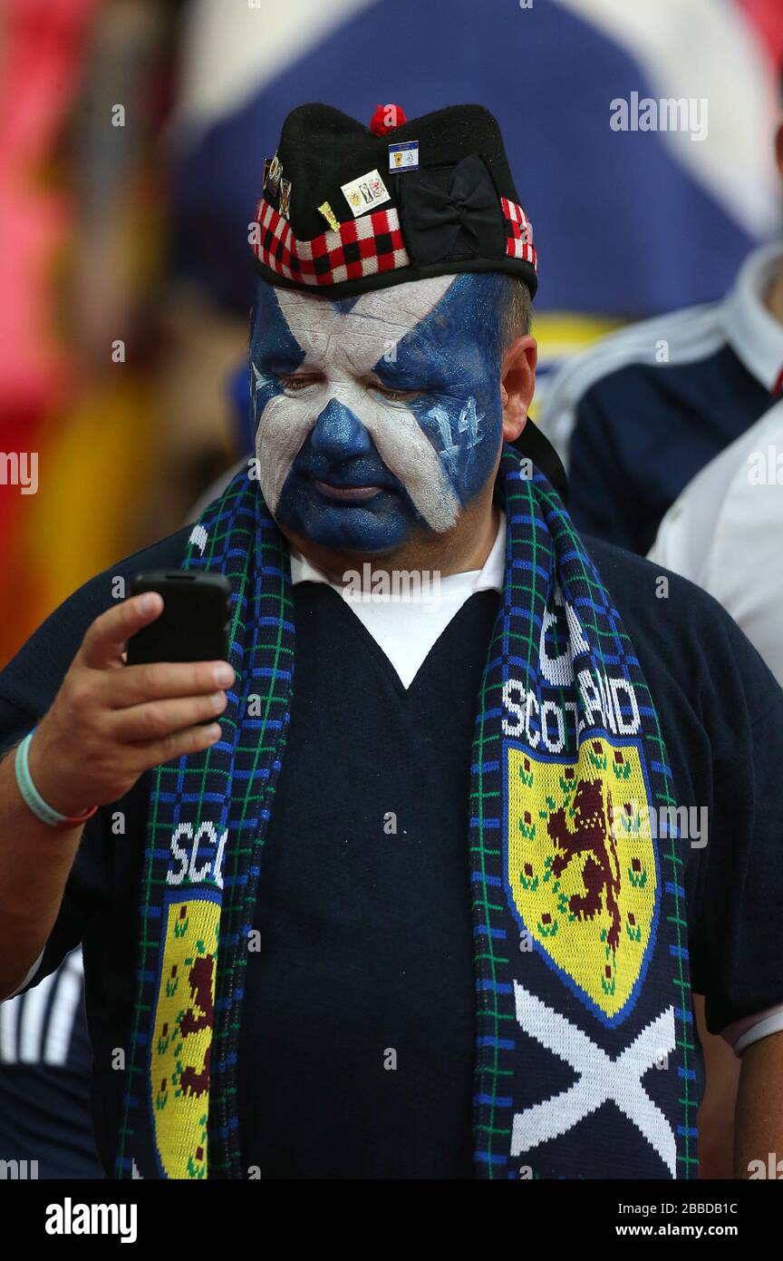 A Scotland fan in the stands before kick-off Stock Photo - Alamy