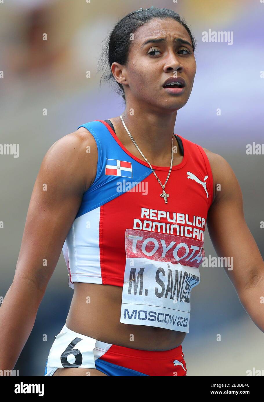 Dominican Republic's Mariely Snachez during her 200metres heat during ...