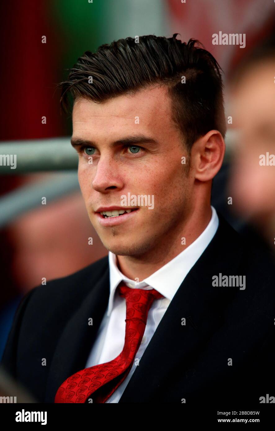 Gareth Bale takes his place on the bench for the International Friendly ...