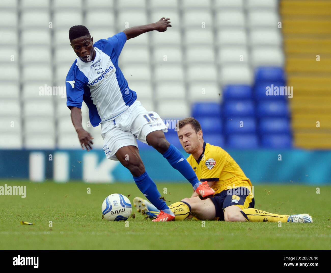 Birmingham City's Koby Arthur (left) and Brighton & Hove Albion Ashley ...