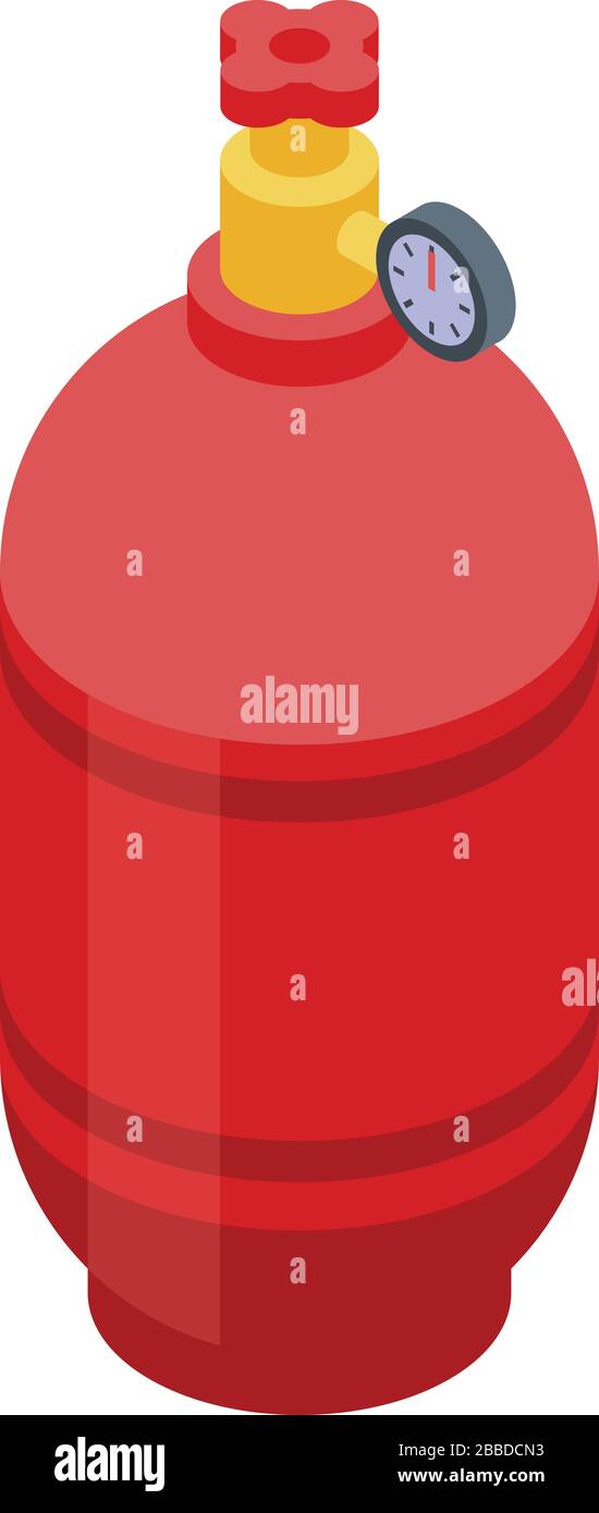 Gas balloon cylinder icon, isometric style Stock Vector Image & Art - Alamy
