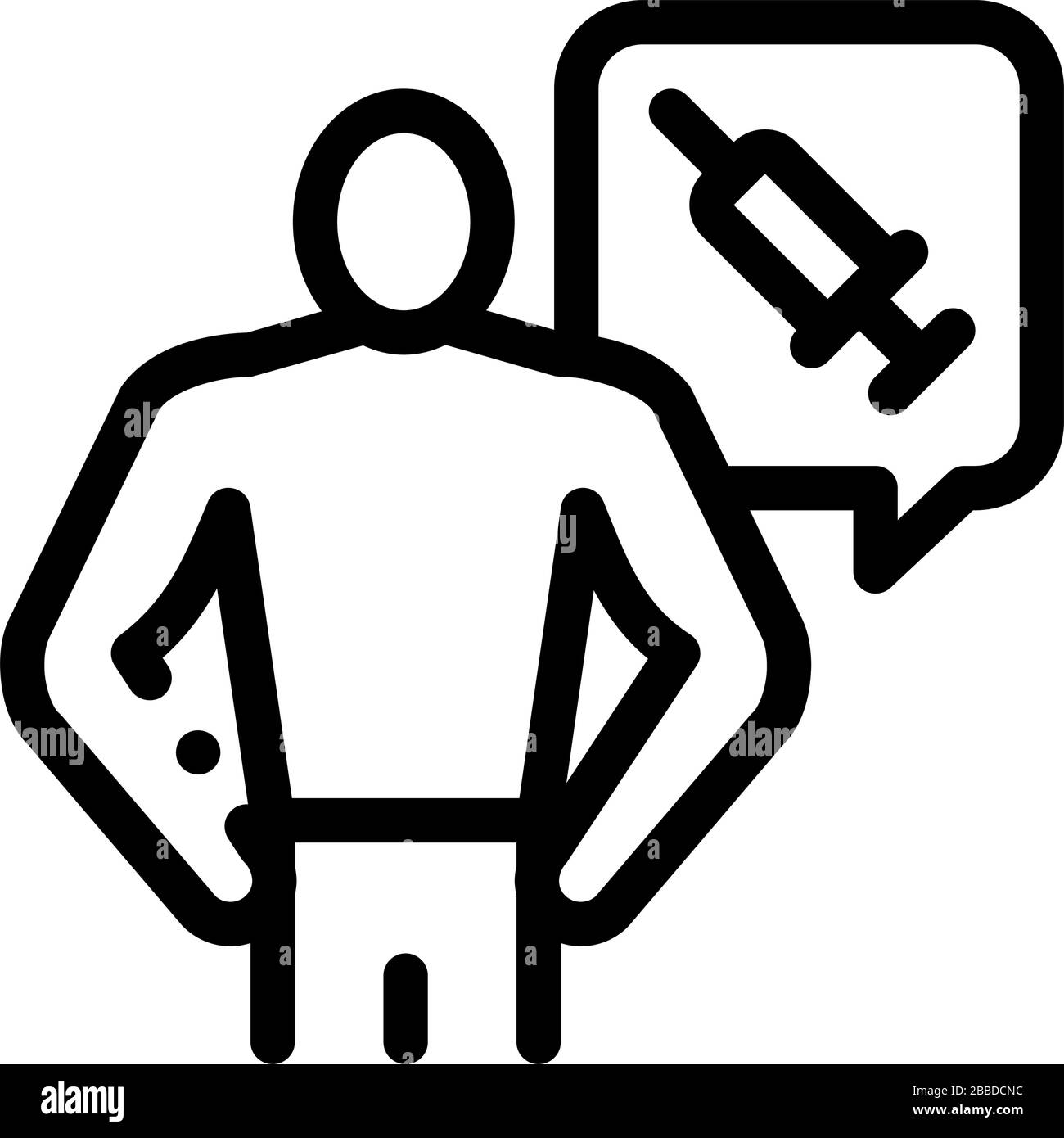 nurse injection icon vector outline illustration Stock Vector Image ...