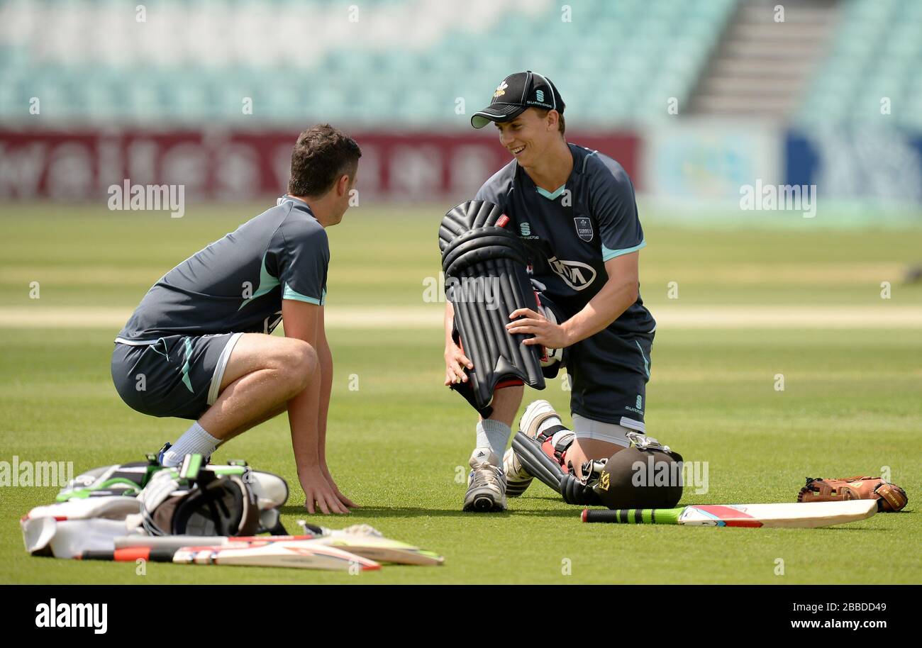 Surrey's Tom Curran (right) during training Stock Photo - Alamy