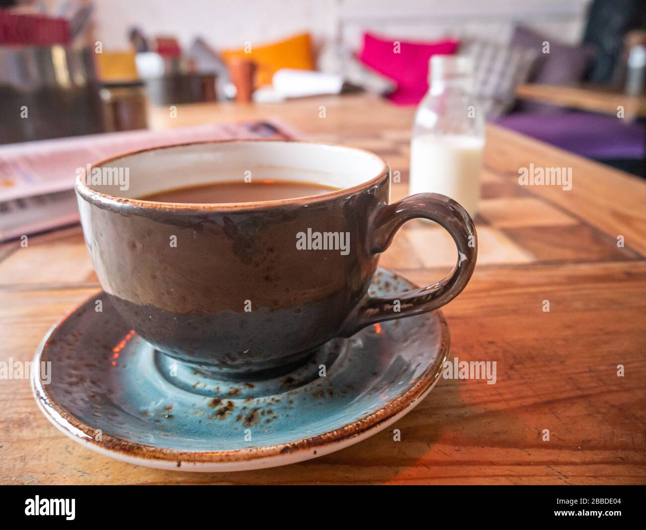 A trip down memory lane; a coffee in a cafe before lockdown Stock Photo ...