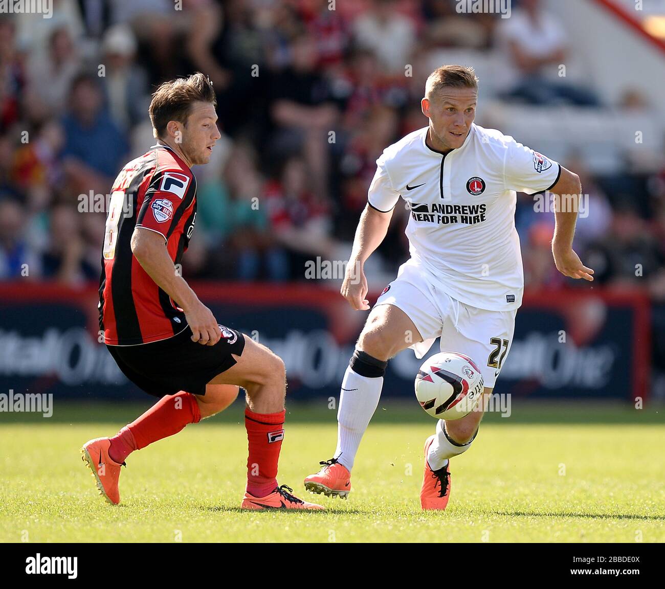 Bournemouth's Harry After (left) and Charlton Athletic's Mark Gower in ...