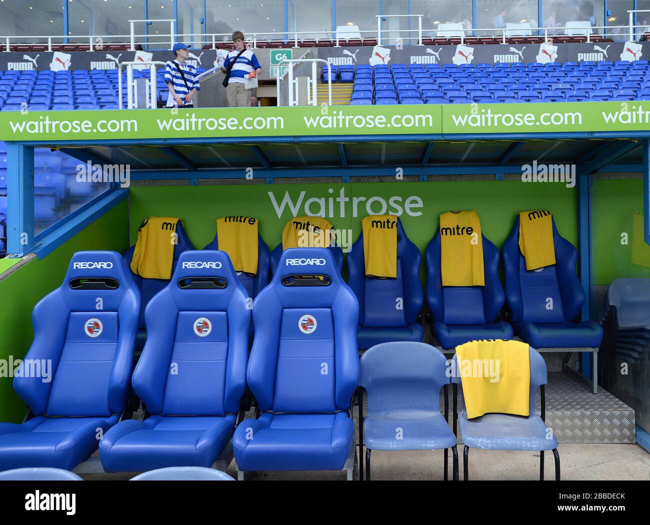 A general view of the dug-out at the Madejski Stadium, home of Reading ...