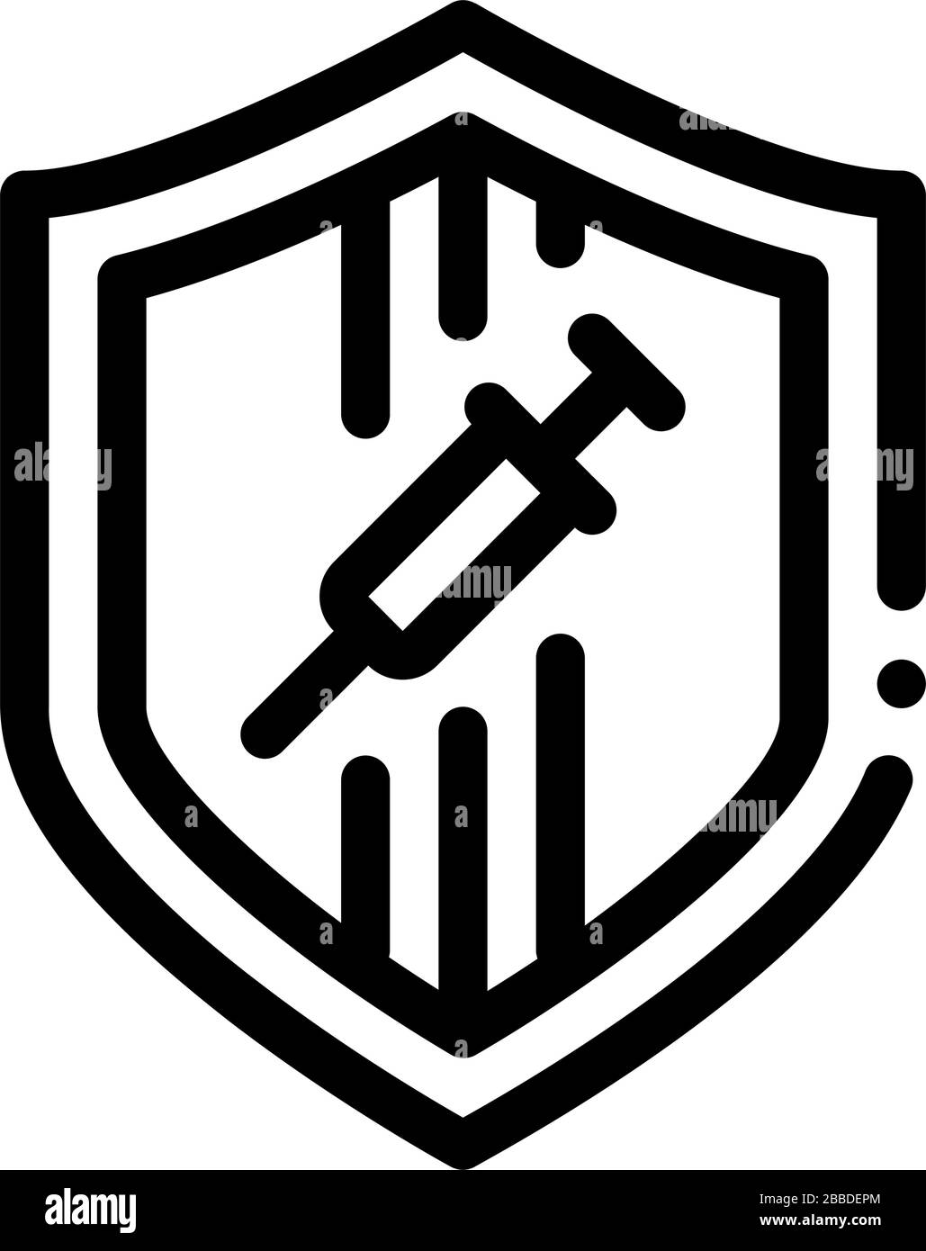 injection protection icon vector outline illustration Stock Vector ...