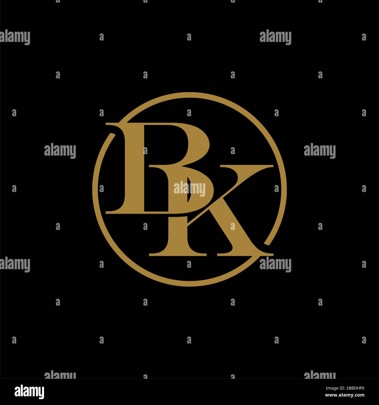 B K Letter Gold Logo Template Illustration Design. Vector EPS 10 Stock ...