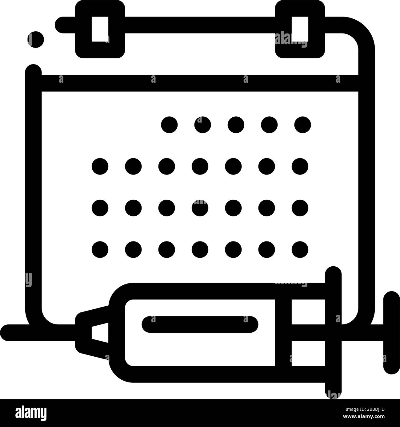 injection schedule icon vector outline illustration Stock Vector Image ...
