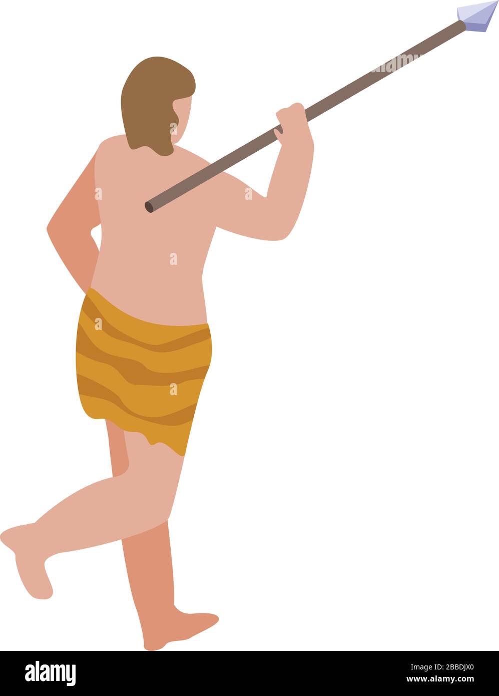 Stone age hunter icon, isometric style Stock Vector Image & Art - Alamy