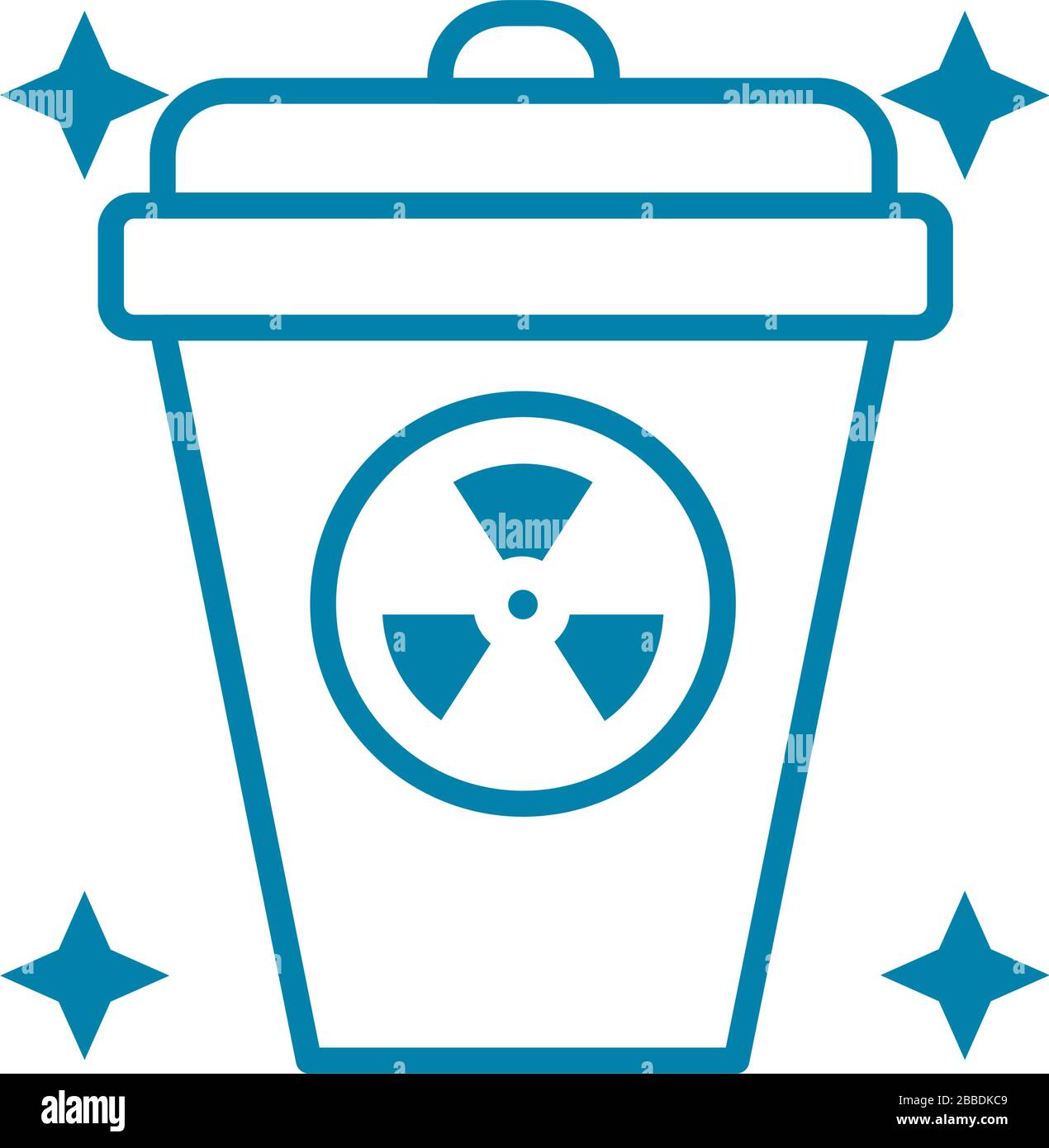 biohazard disposal bin icon over white background, line style, vector ...