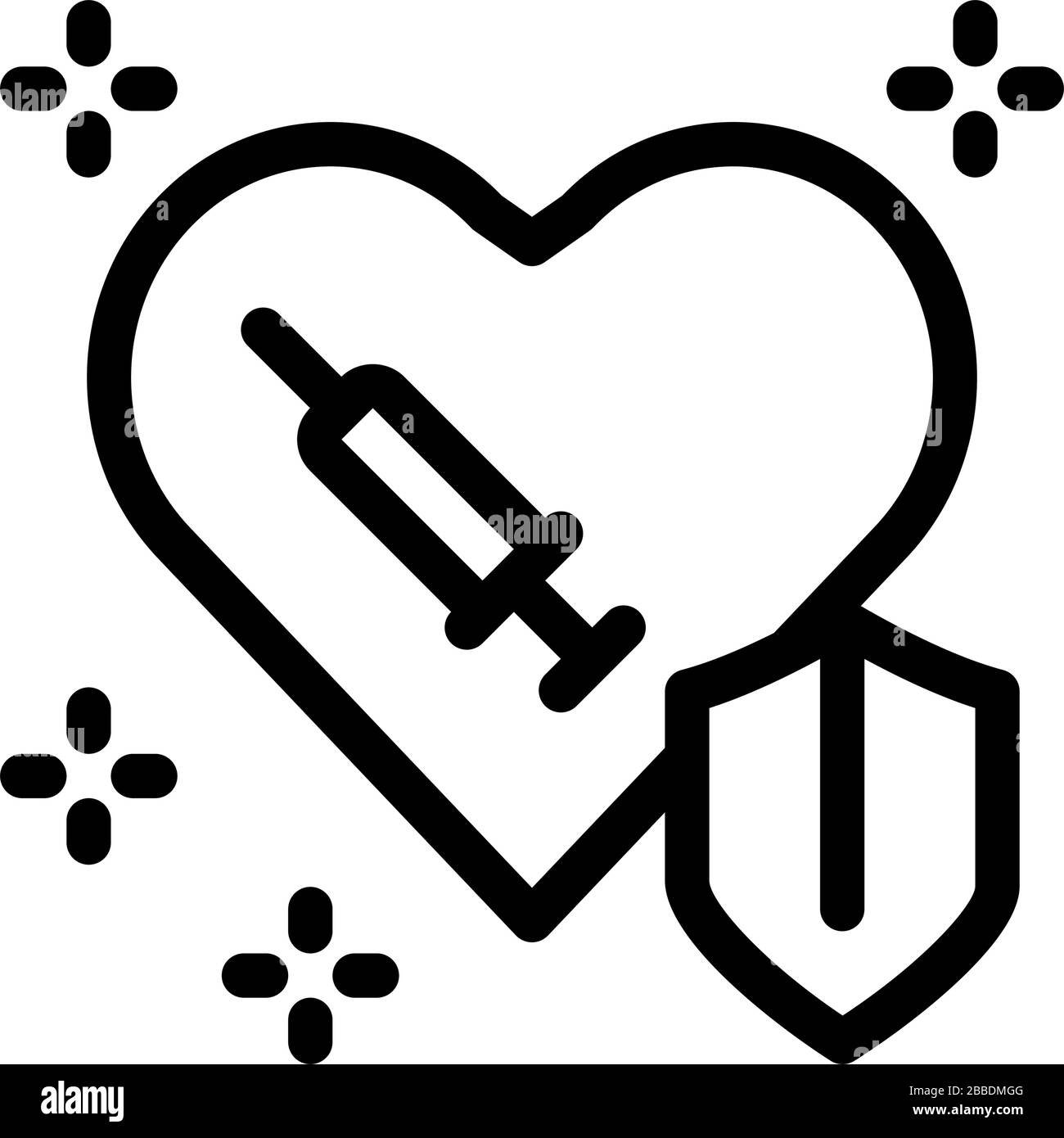 cardiac repair injection icon vector outline illustration Stock Vector ...