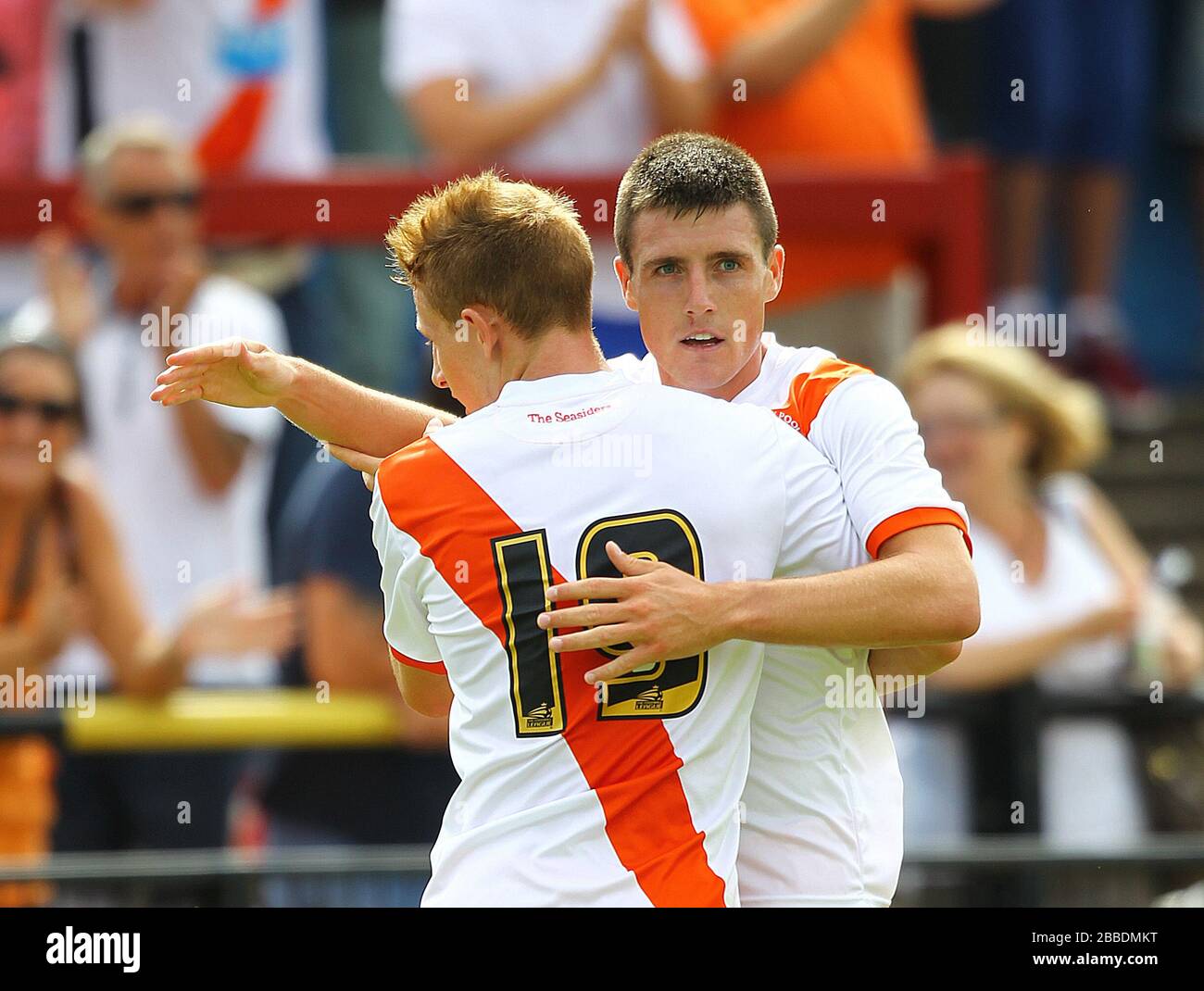 Blackpool's Bobby Grant celebrates scoring his goal against York City ...