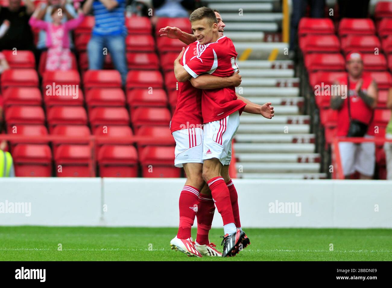 Jamie Paterson celebrates scoring his side's second goal of the game ...