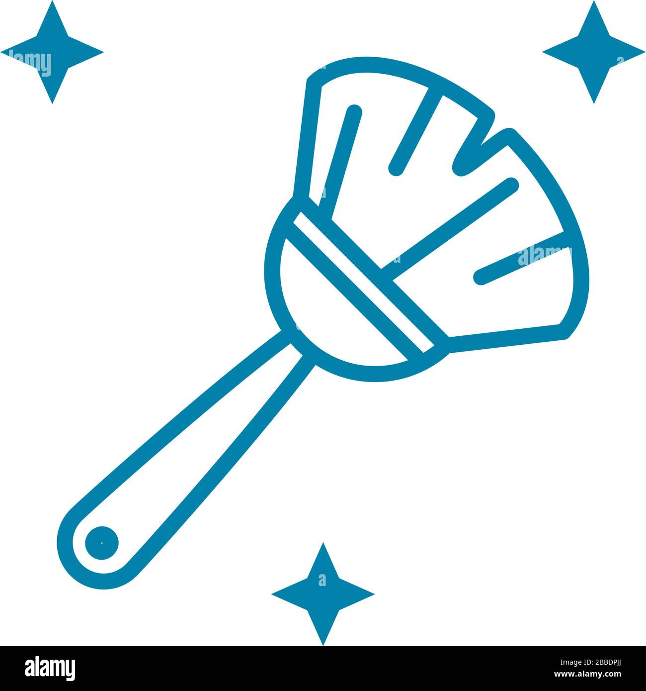 hand broom icon over white background, line style, vector illustration ...