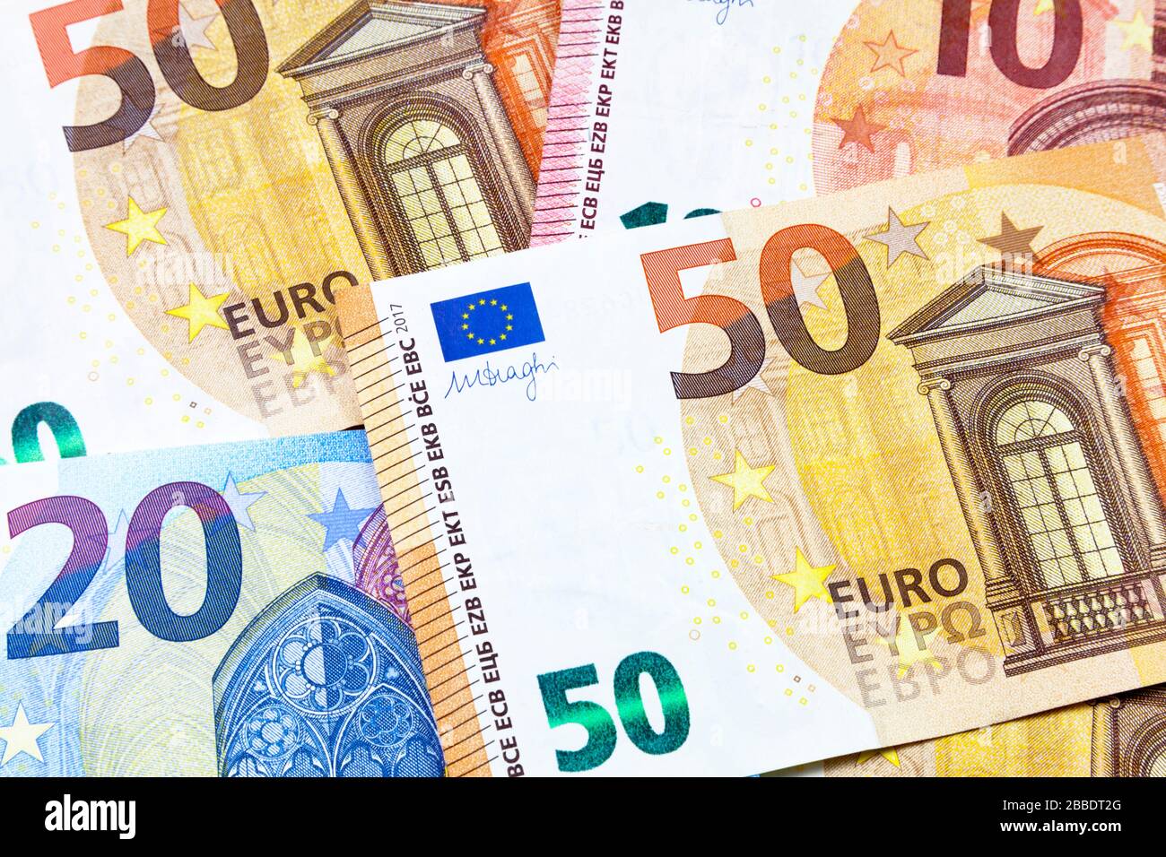 Close-up on a stack of euro banknotes Stock Photo - Alamy