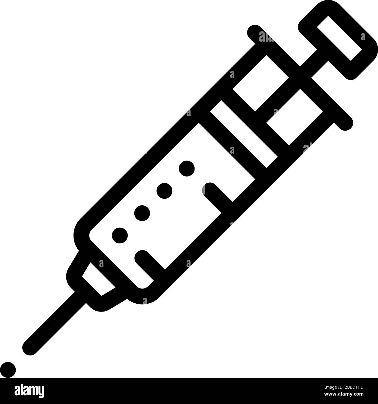 syringe with medicine icon vector outline illustration Stock Vector ...