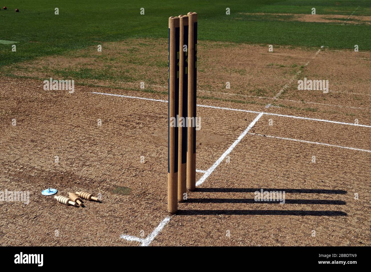 General view of the Stumps and Bails Stock Photo - Alamy
