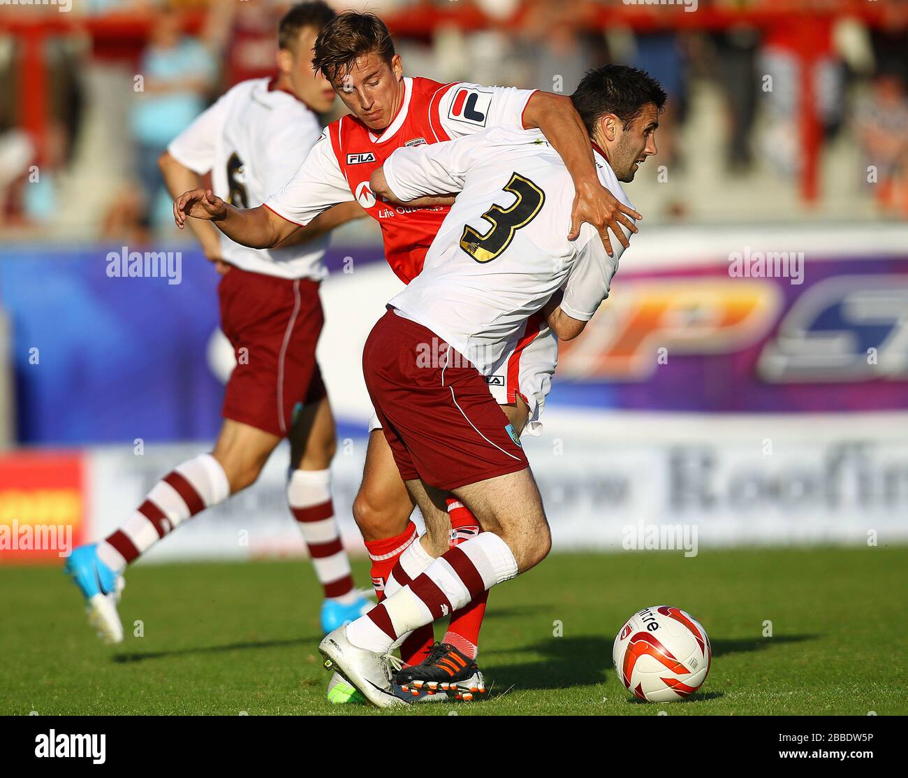 Morecambe's Andrew Flemming and Burnley's Danny Lafferty Stock Photo ...