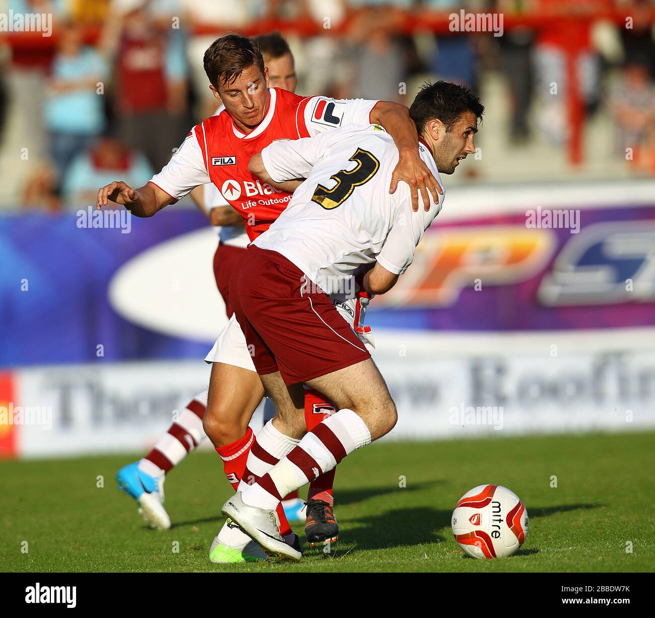 Morecambe's Andrew Flemming and Burnley's Danny Lafferty Stock Photo ...