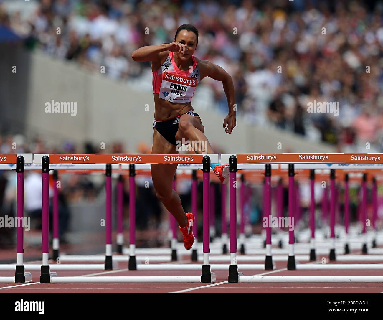Great Britain's Jessica Ennis-Hill in action during the women's 100 ...