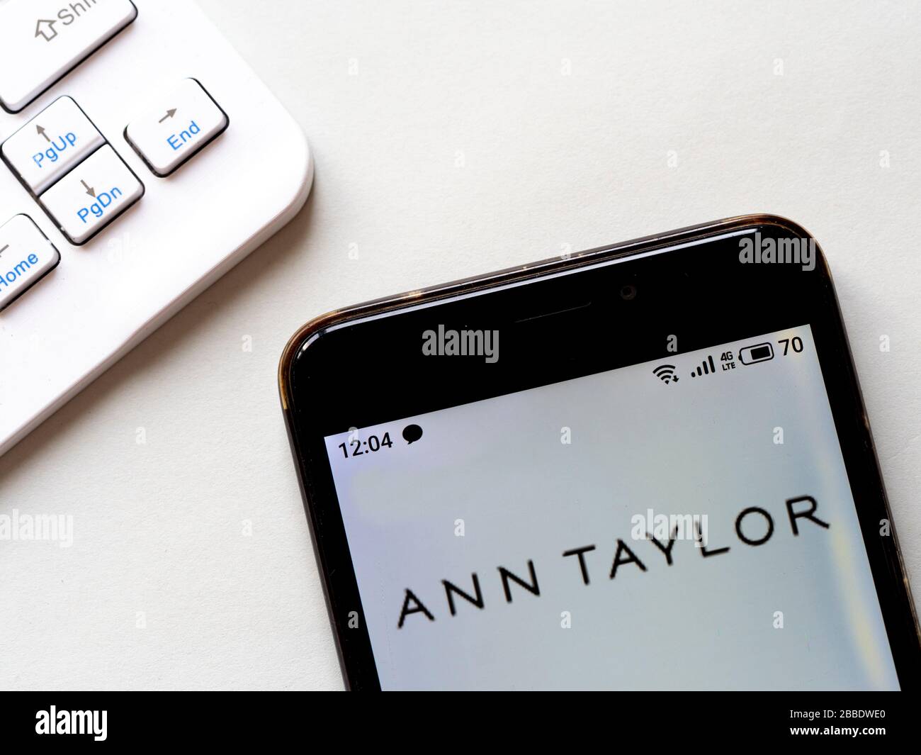 In this photo illustration e-commerce Ann Taylor logo is seen displayed ...