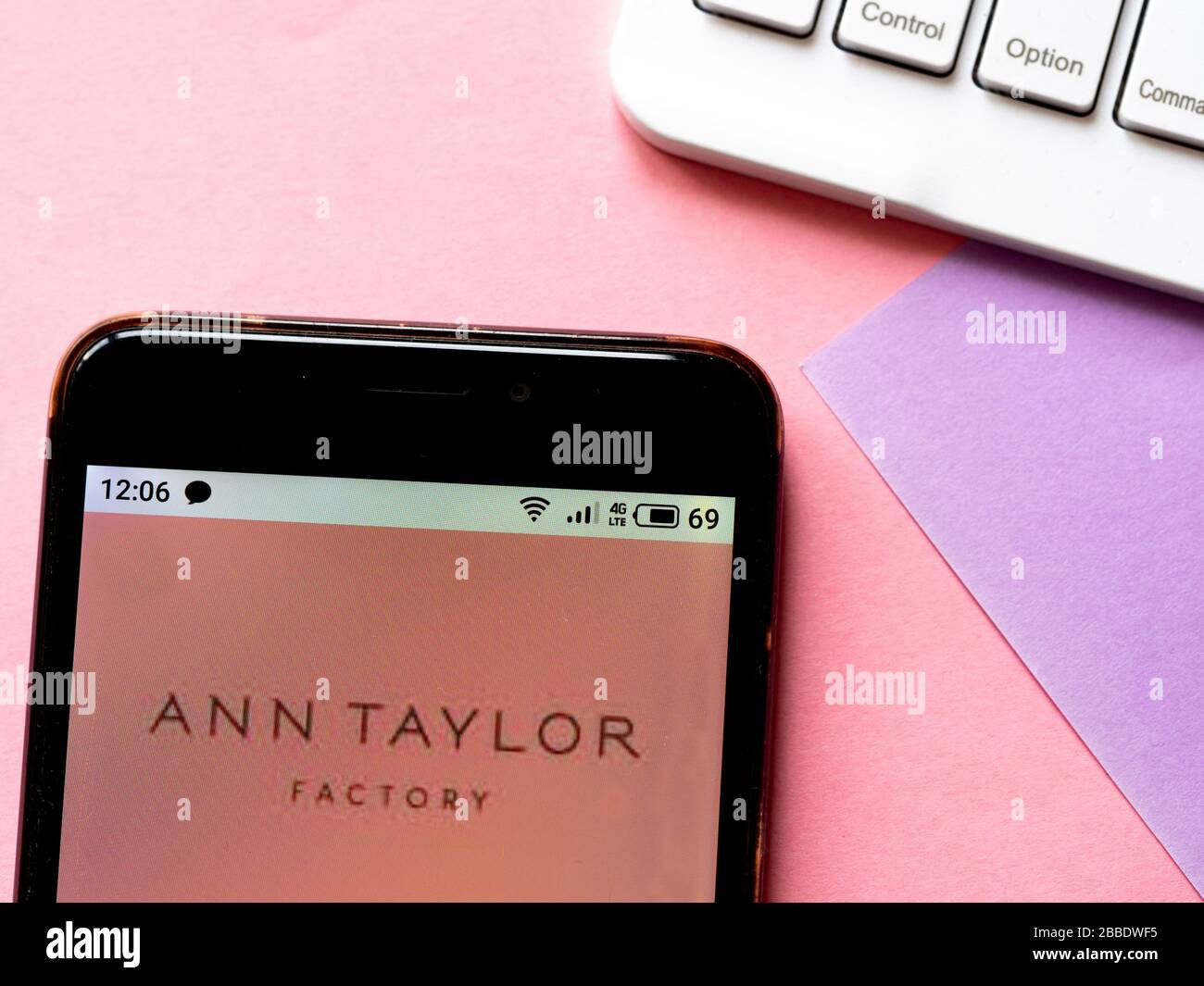 In this photo illustration e-commerce Ann Taylor Factory logo is seen ...