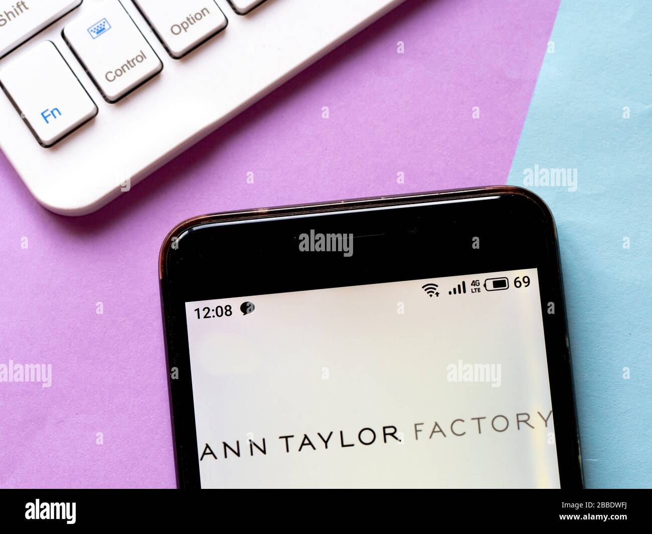 In this photo illustration e-commerce Ann Taylor Factory logo is seen ...